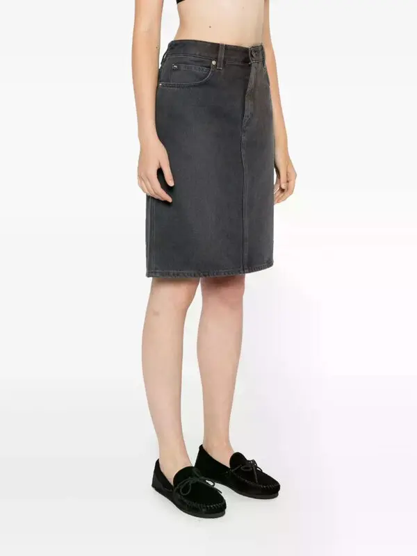 Miu Miu Logo-appliqué Denim Mini Skirt