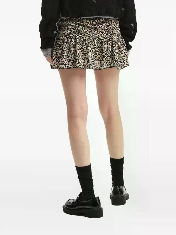 B+AB Leopard-print Ruffled Mini Skirt
