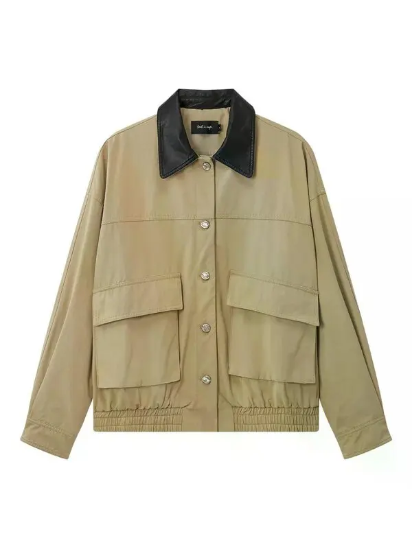 TOUT A COUP Collared Elasticated Jacket - Brown