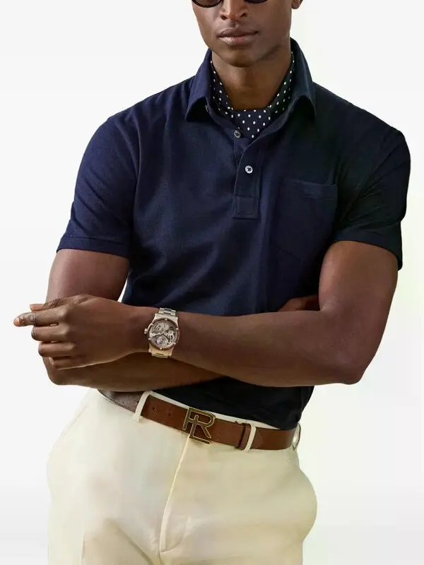 Ralph Lauren Purple Label Short-sleeved Polo Shirt - Blue