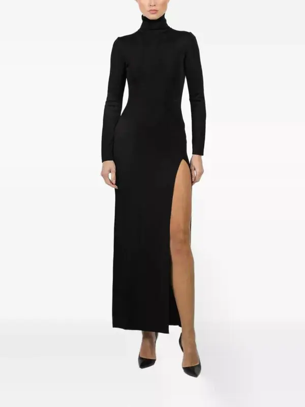 LA GALPA Turtleneck Side-slit Dress