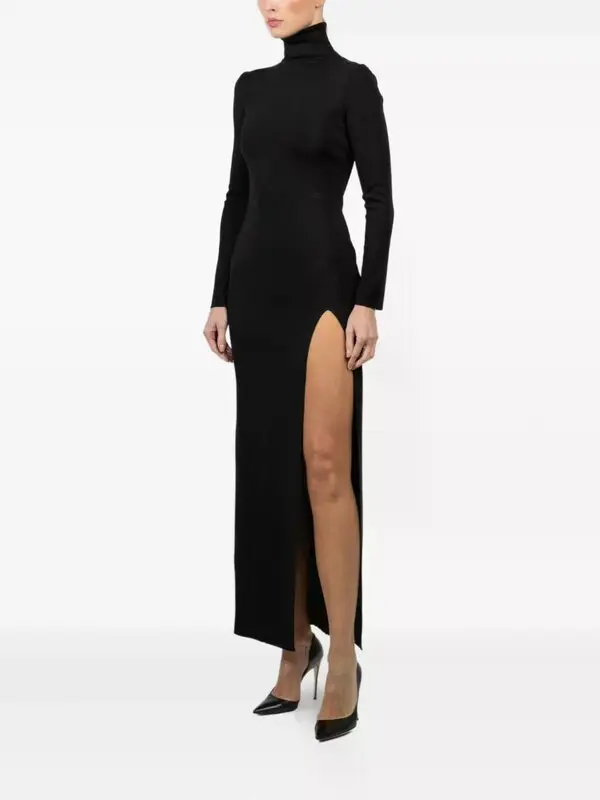 LA GALPA Turtleneck Side-slit Dress