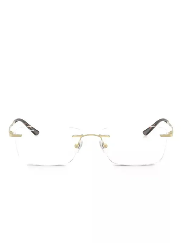Ray-ban Rimless Rectangle-frame Glasses - Gold