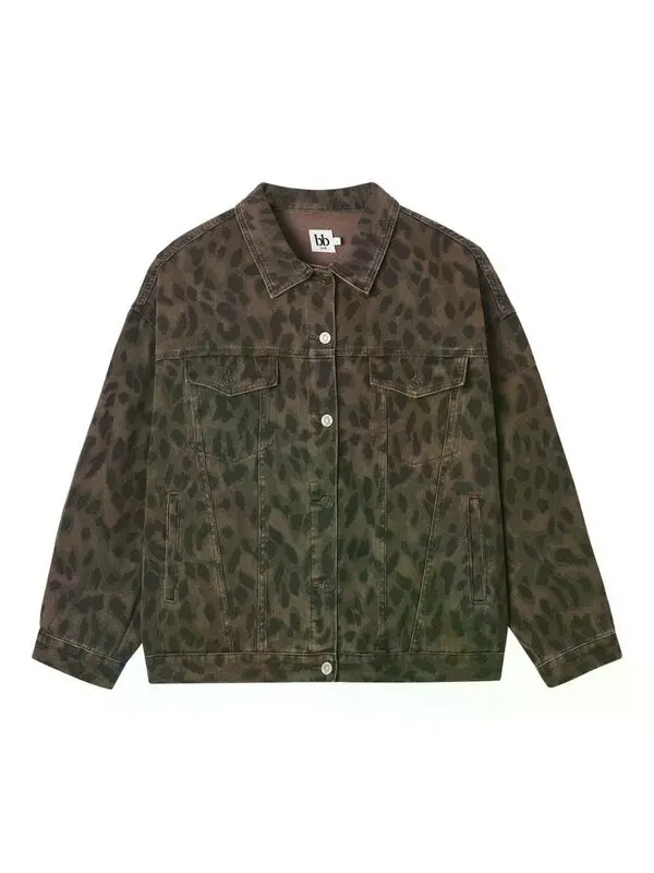 B+AB Leopard-pattern Denim Jacket