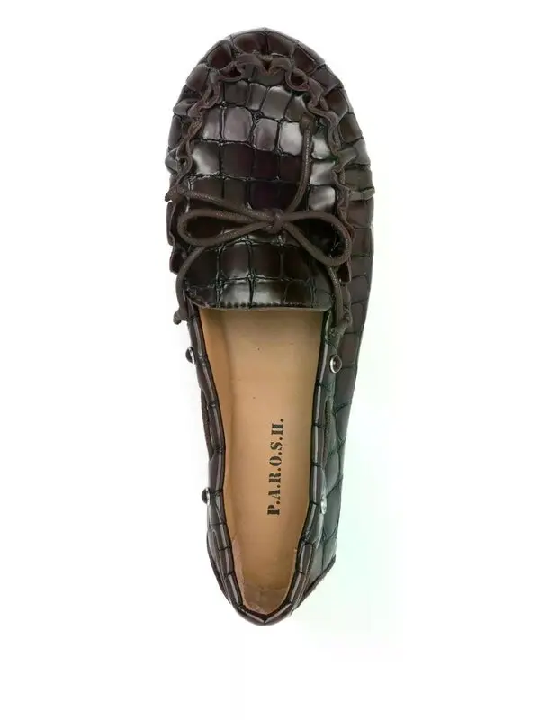P.a.r.o.s.h Crocodile-effect Leather Loafers