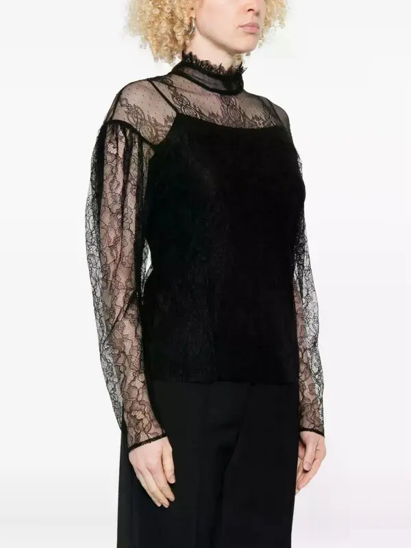 TWINSET Lace Mock-neck Top
