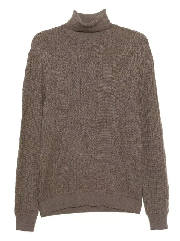 Brioni Cable-knit Roll Neck Sweater