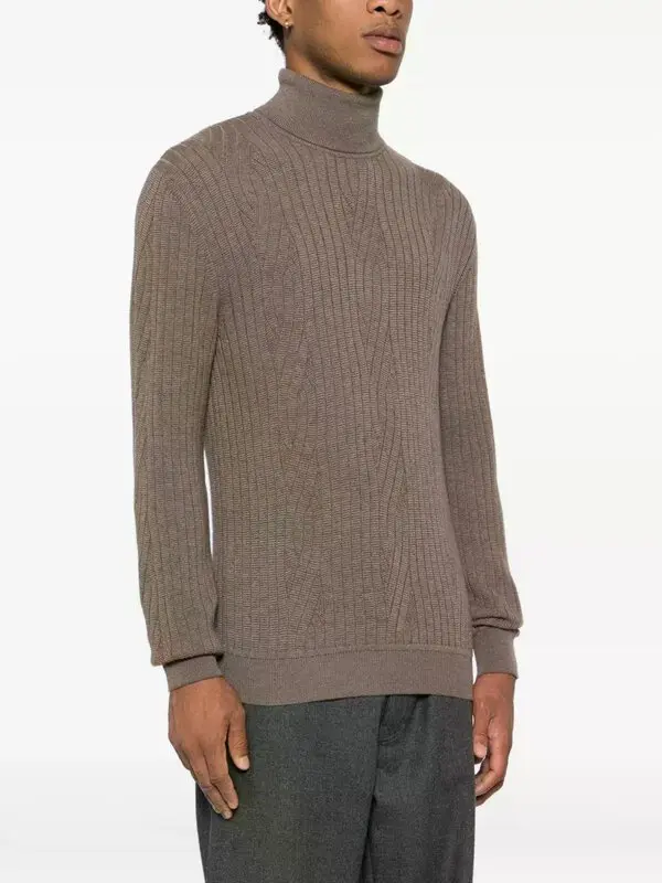 Brioni Cable-knit Roll Neck Sweater