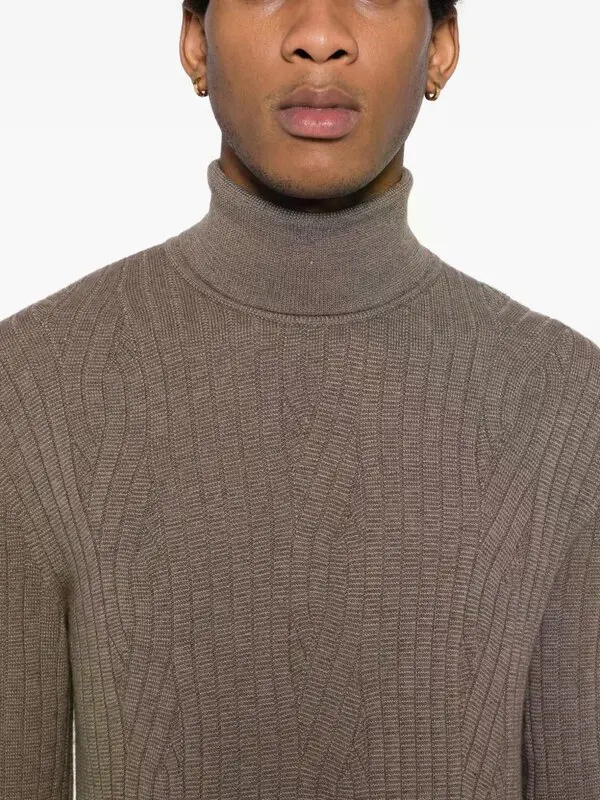 Brioni Cable-knit Roll Neck Sweater