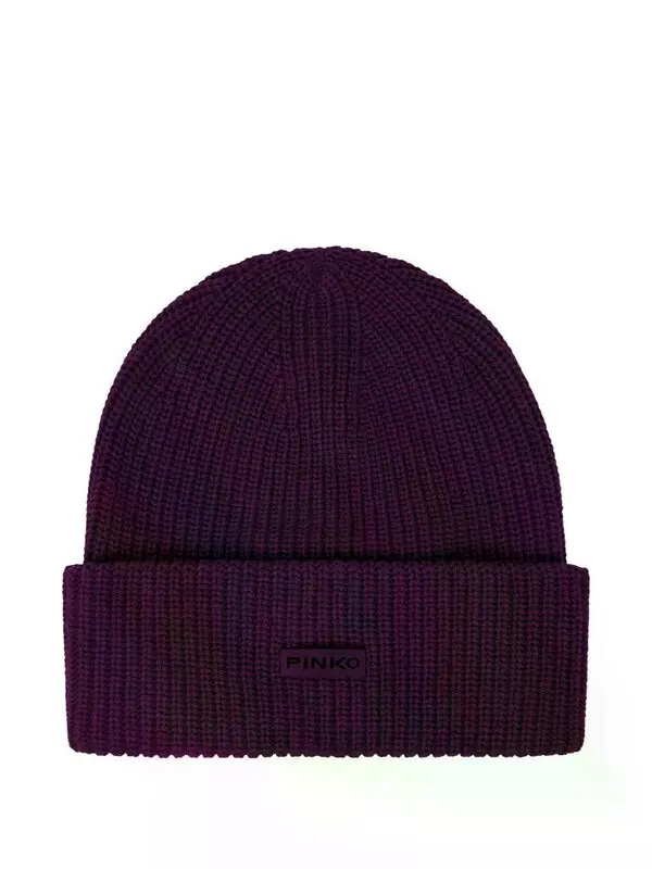 Pinko Ribbed Knit Beanie - Purple