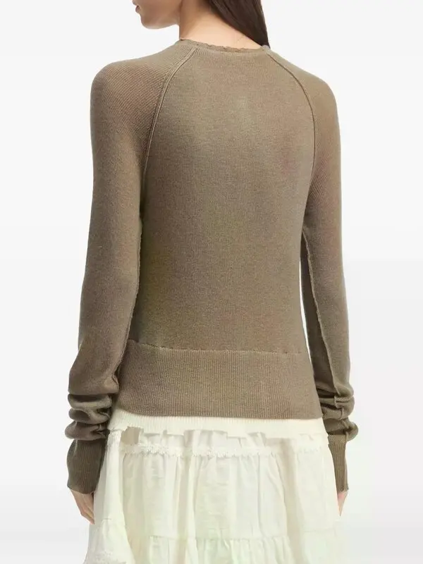 TOUT A COUP Ruffle-trim Cardigan - Brown