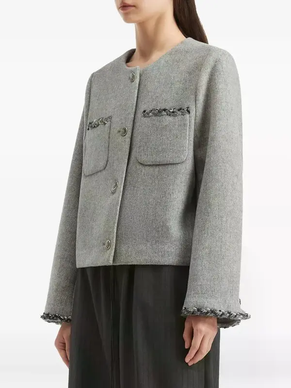 B+AB Embellished-cuff Jacket With Pocket Detail