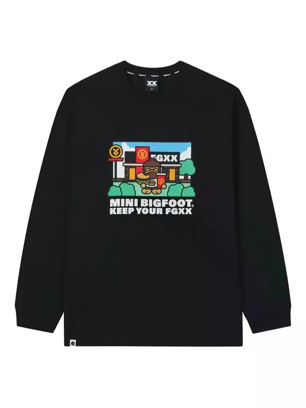 FINGERCROXX Graphic Long-sleeve Top - Black