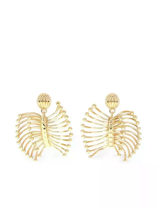 Miu Miu Beaded Fan Earrings - Gold