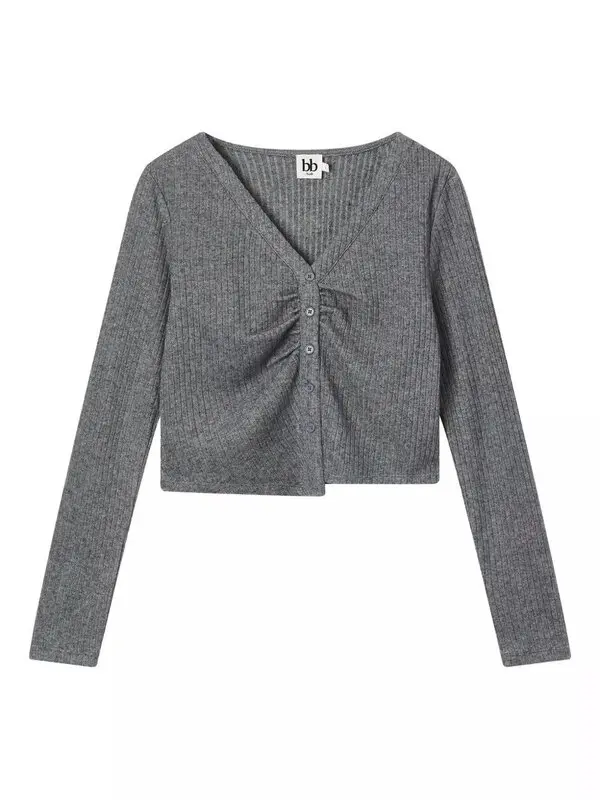 B+AB Ribbed Buttoned Cardigan