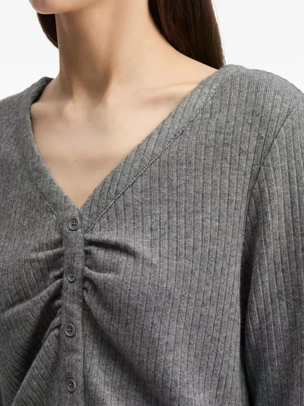 B+AB Ribbed Buttoned Cardigan
