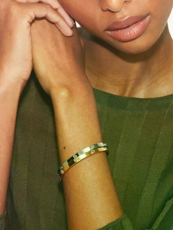 Tory Burch Miller Studded Cuff Bracelet - Silver