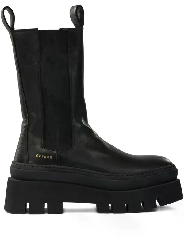 SUMMERY COPENHAGEN Elastic-panel Platform Boots - Black