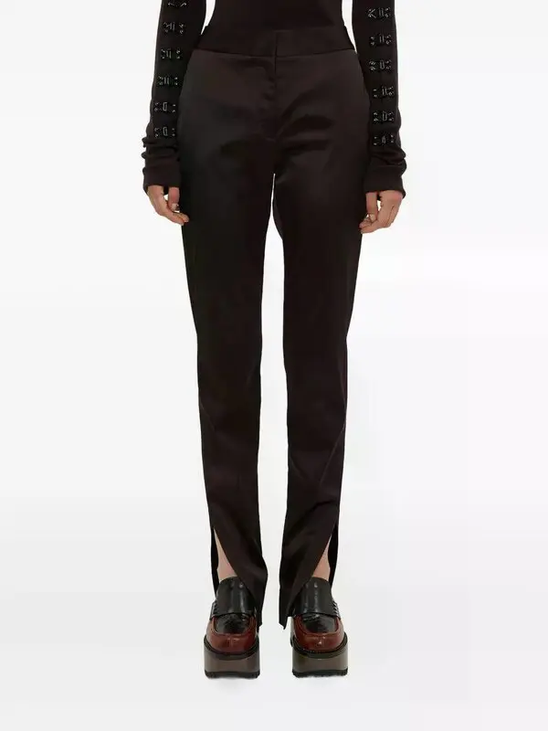 OLIVIER THEYSKENS Split-hem Satin Trousers