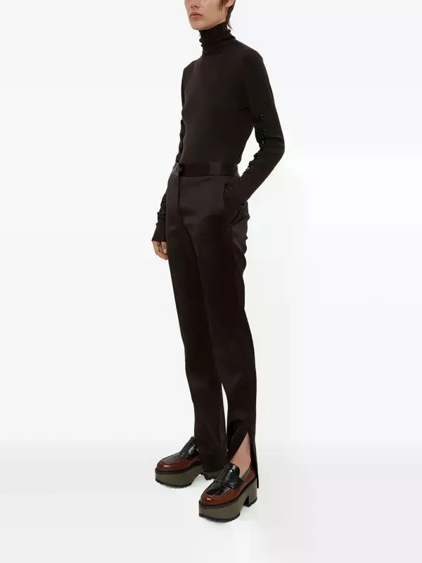 OLIVIER THEYSKENS Split-hem Satin Trousers
