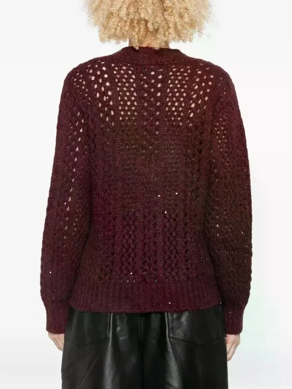 Eleventy V-neck Open-knit Sweater