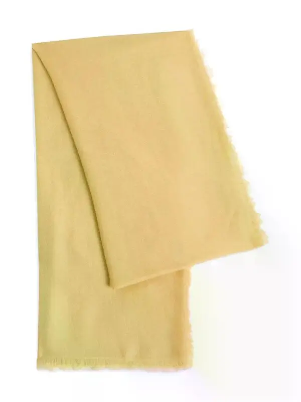 AMA PURE Cashmere Fringed Scarf - Yellow