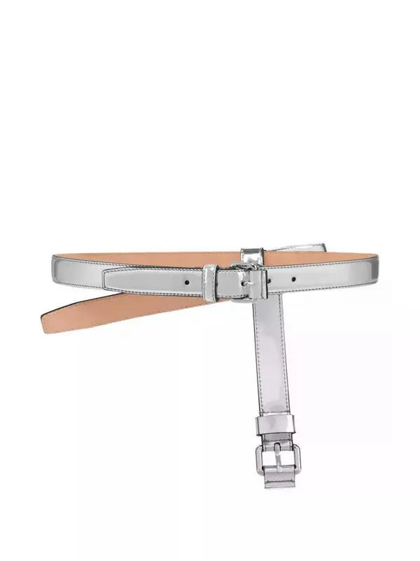 Moschino Bow-detail Buckle Belt - Silver