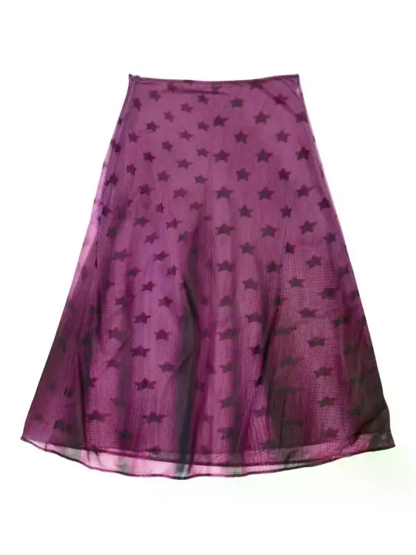 Acne Studios Star-print Jersey Midi Skirt - Purple