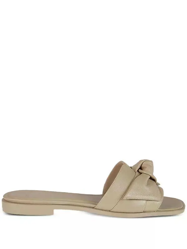 ALEXANDRE BIRMAN Maxi Clarita Bow-detail Leather Sandals - Neutrals