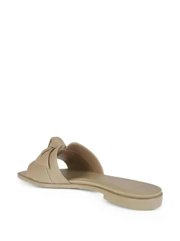 ALEXANDRE BIRMAN Maxi Clarita Bow-detail Leather Sandals - Neutrals