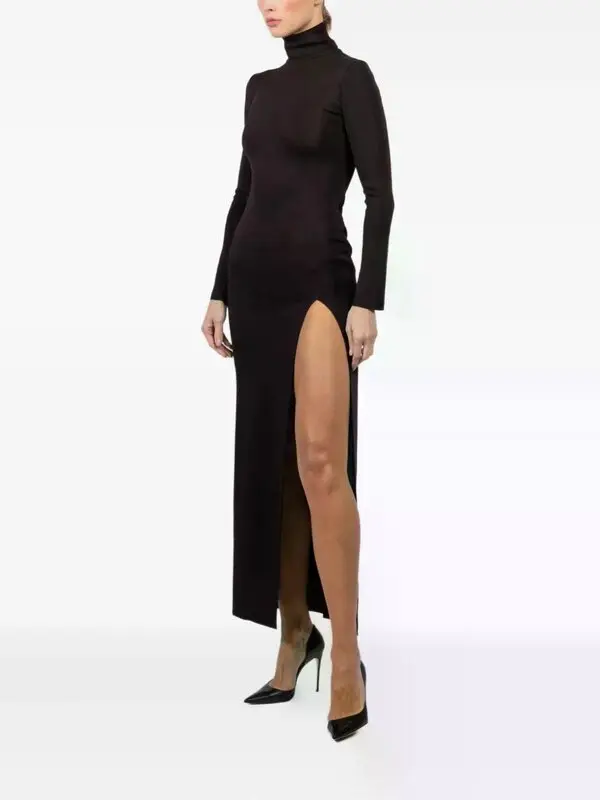 LA GALPA Turtleneck Side-slit Dress