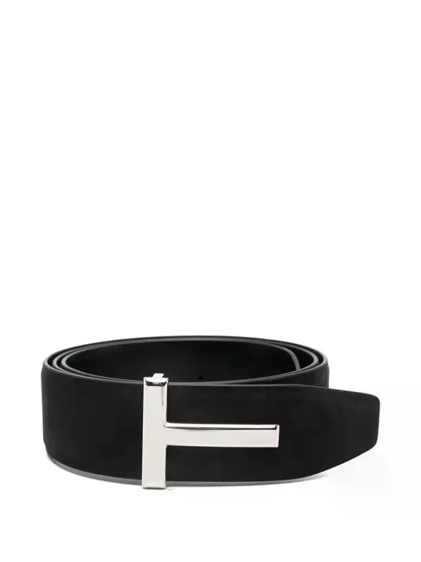 TOM FORD Reversible Crocodile Print Belt - Black
