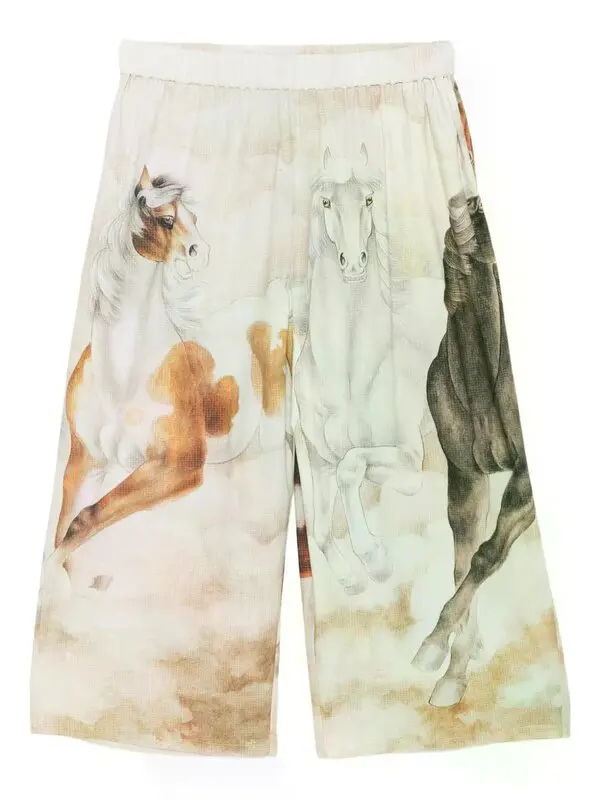 PENULTIMATE Graphic-print Trousers - Neutrals