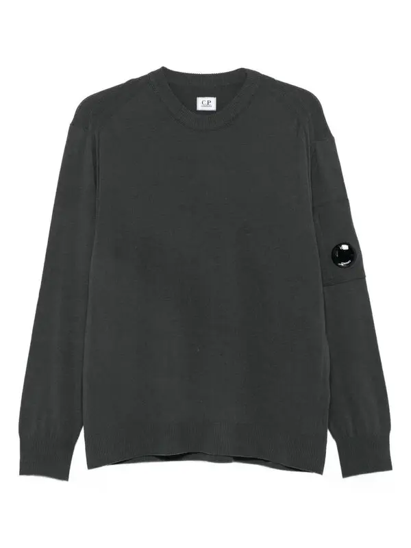 C.P. COMPANY Lens-detail Crew-neck Sweater - Grey