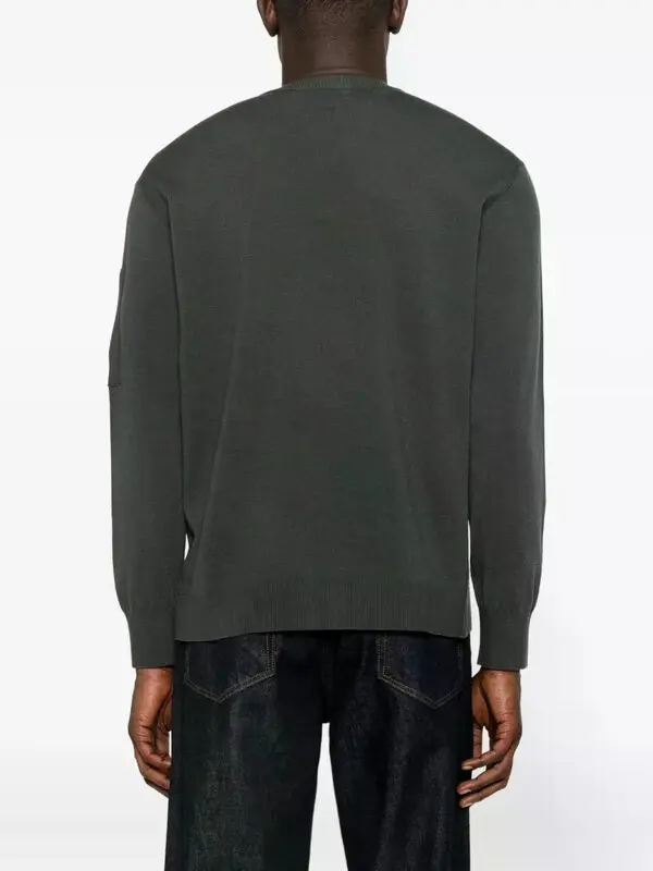 C.P. COMPANY Lens-detail Crew-neck Sweater - Grey
