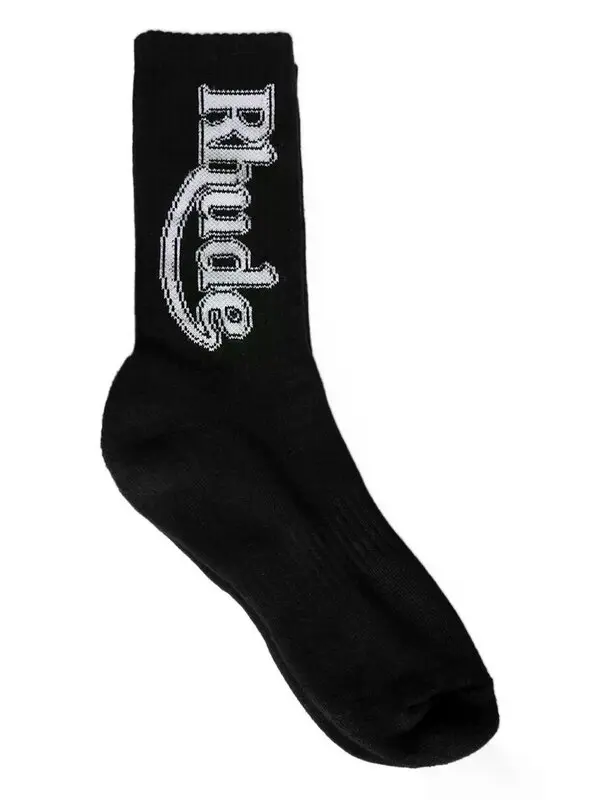 Rhude Logo-print Socks - Black
