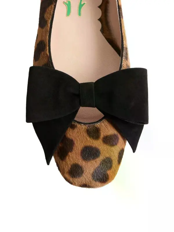 Valentino Garavani Bow Ballerinas In Pony-effect Calfskin - Neutrals