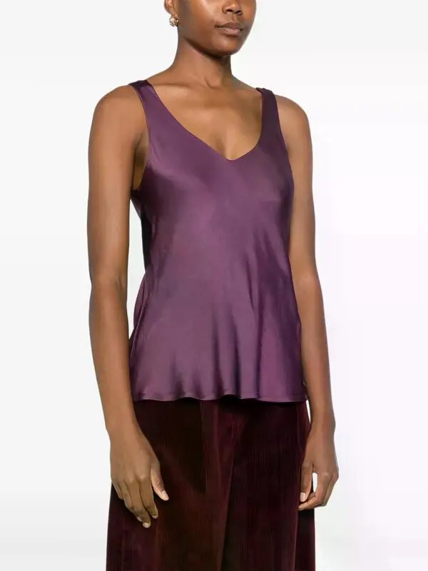 Dixie V-neck Sleeveless Satin Top
