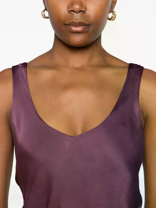 Dixie V-neck Sleeveless Satin Top