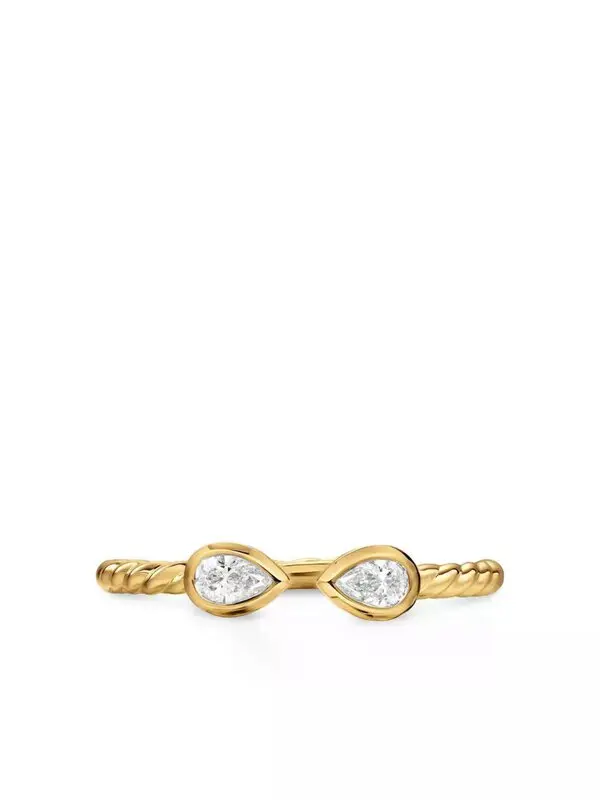 David Yurman 18k Yellow Petite Modern Renaissance Diamond Ring - Gold