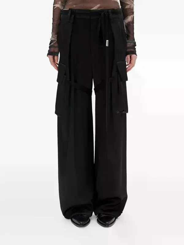ANN DEMEULEMEESTER Cargo-pocket Satin Pants