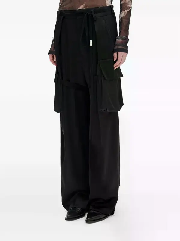ANN DEMEULEMEESTER Cargo-pocket Satin Pants