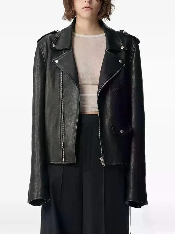 ANN DEMEULEMEESTER Anu Perfecto Leather Jacket