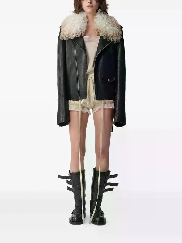 ANN DEMEULEMEESTER Anu Perfecto Leather Jacket