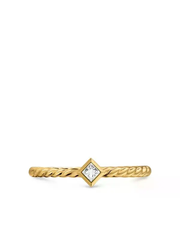 David Yurman 18k Yellow Petite Modern Renaissance Diamond Ring - Gold