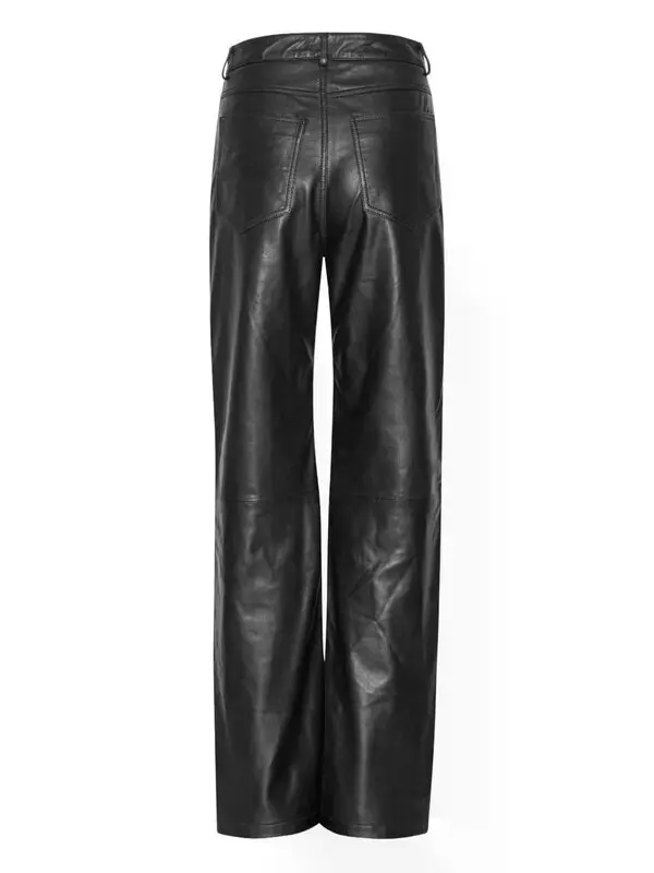 ROTATE BY BIRGER CHRISTENSEN Straight Leather Trousers - Grey