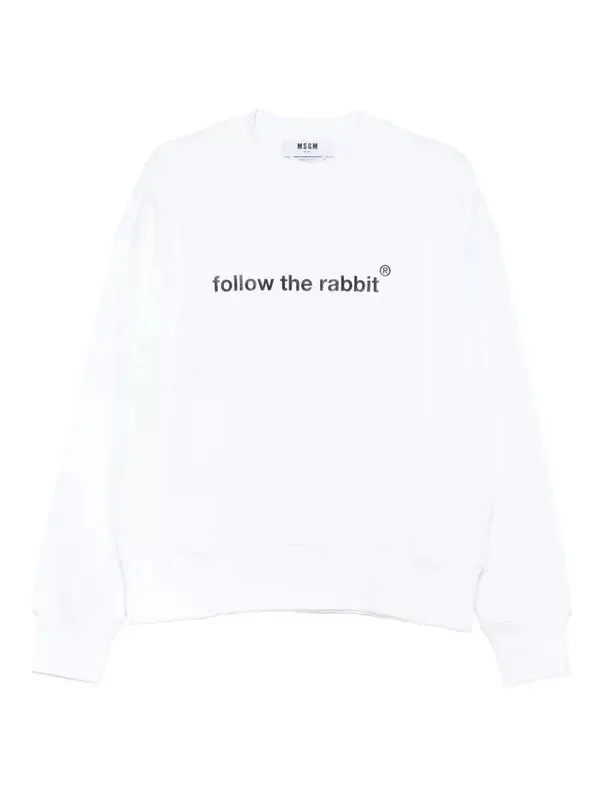 MSGM Ribbed-trim Sweatshirt With Graphic Print