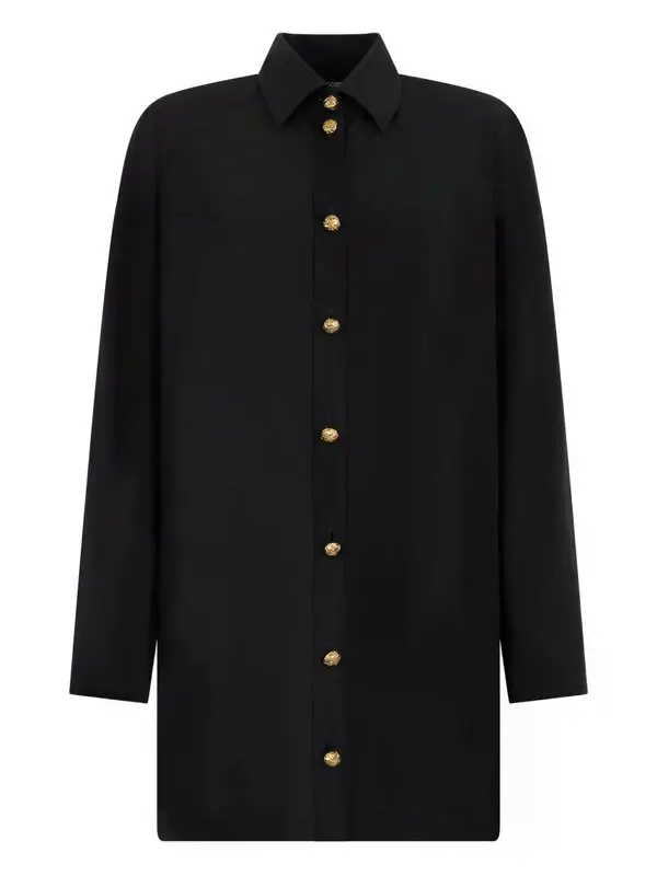 Roberto Cavalli Gold-button Shirt Dress