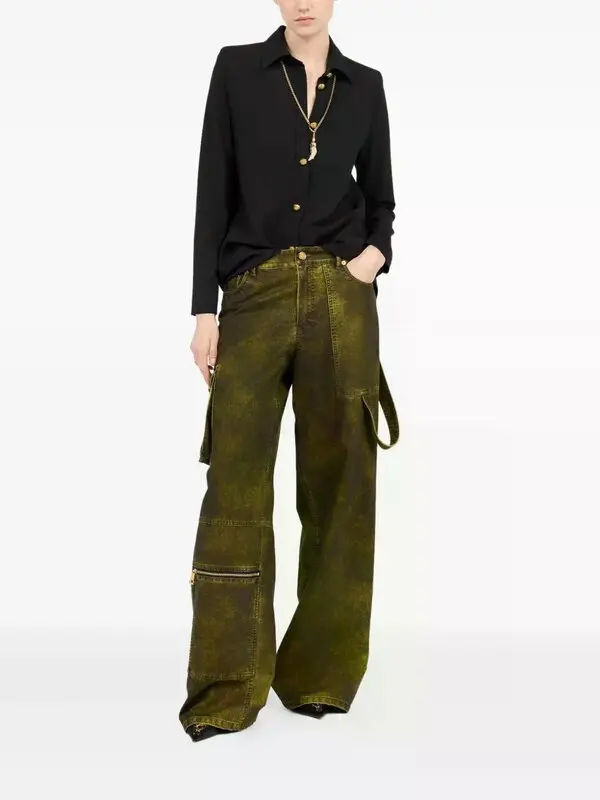 Roberto Cavalli Gold-button Shirt Dress