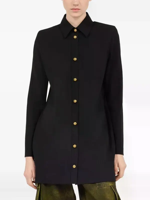Roberto Cavalli Gold-button Shirt Dress